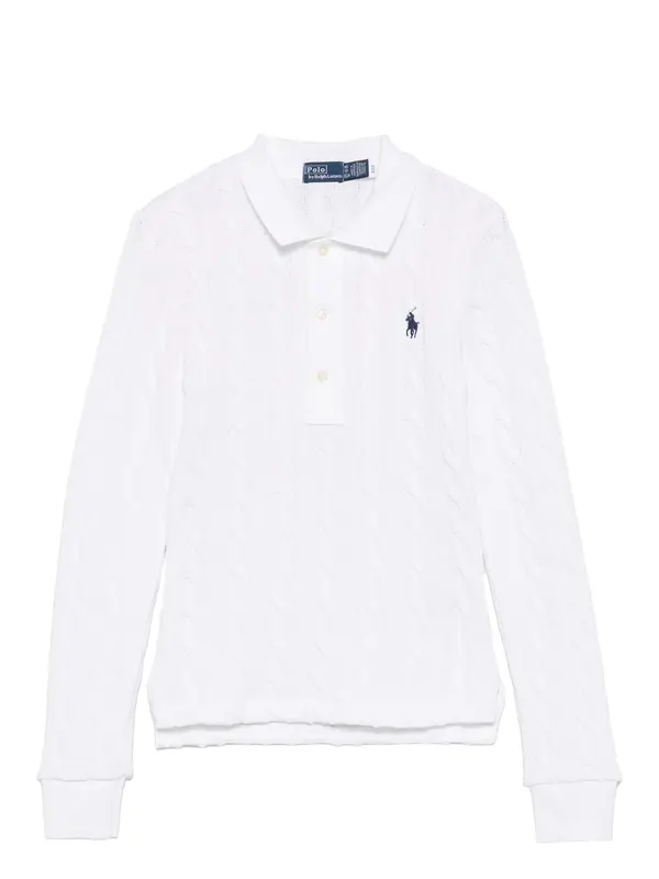 Polo Ralph Lauren Cable-knit Polo Top - White
