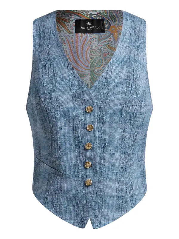 Etro Slub Waistcoat - Blue