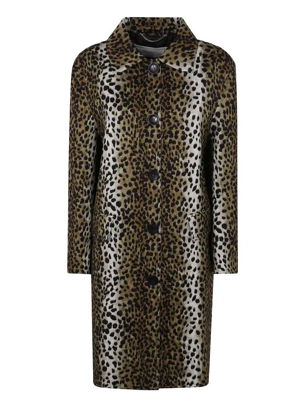 Blumarine Leopard-print Coat - Brown