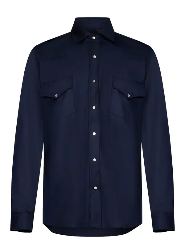 FRANZESE COLLECTION Virgin Wool Shirt - Blue