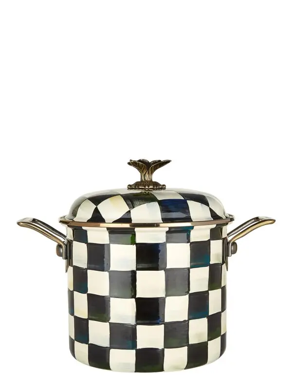 MACKENZIE-CHILDS Courtly Check Stockpot - Black