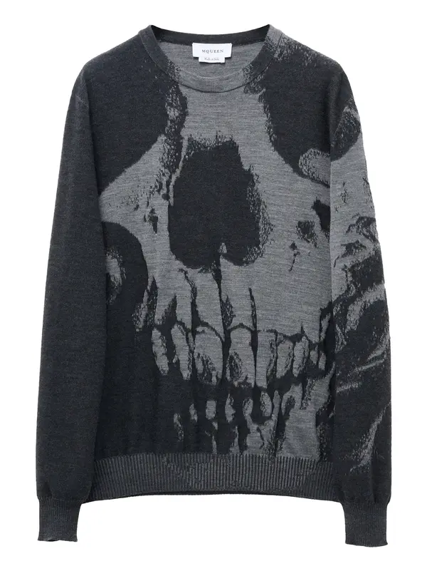 Alexander McQueen Wool Skull Sweater - Black