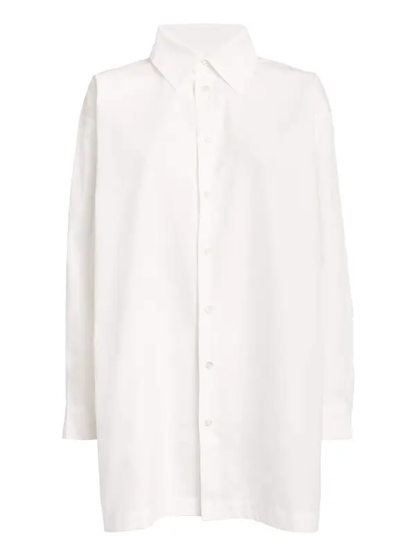 Eskandar Slim A-line Back-pleat Shirt - White