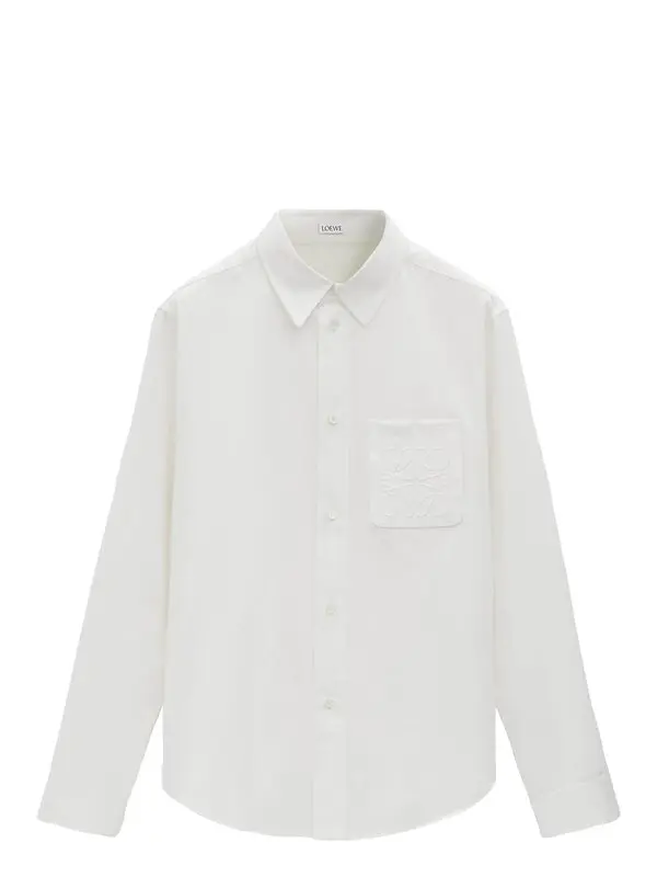 Loewe Cotton Embroidered Logo Shirt - White