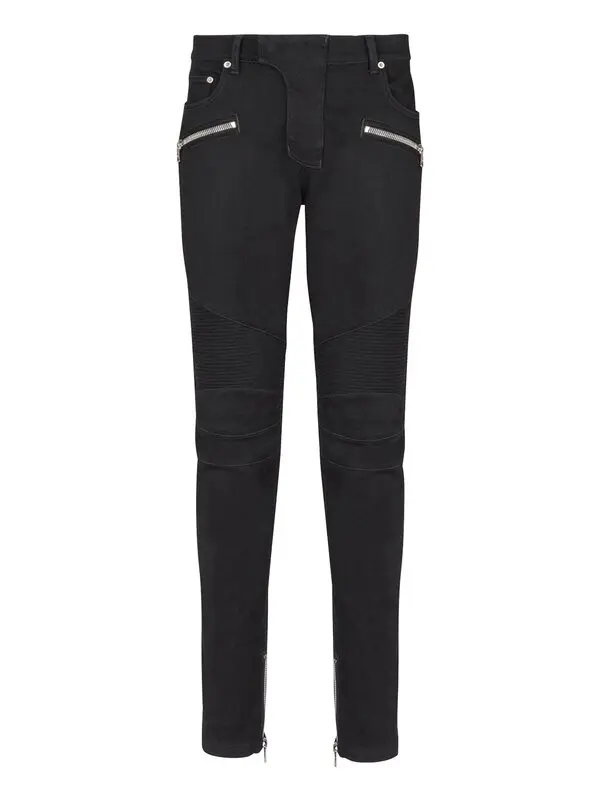 Balmain Slim Biker Jeans - Black