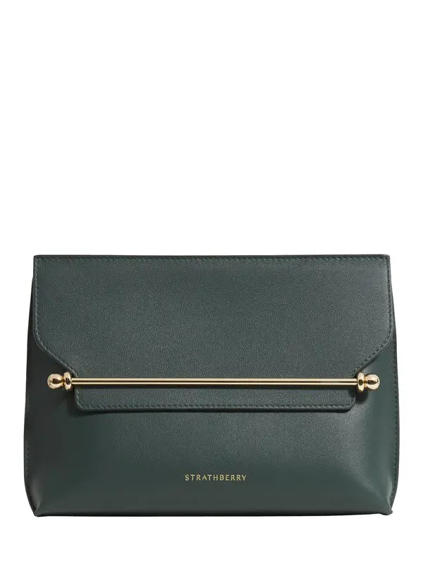 Strathberry Leather Stylist Clutch - Green