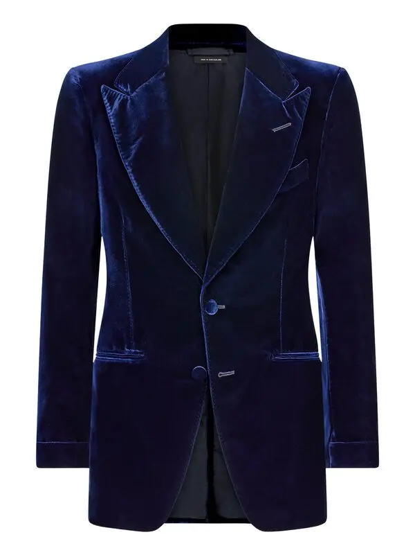 TOM FORD Fluid Velvet Shelton Cocktail Blazer - Blue