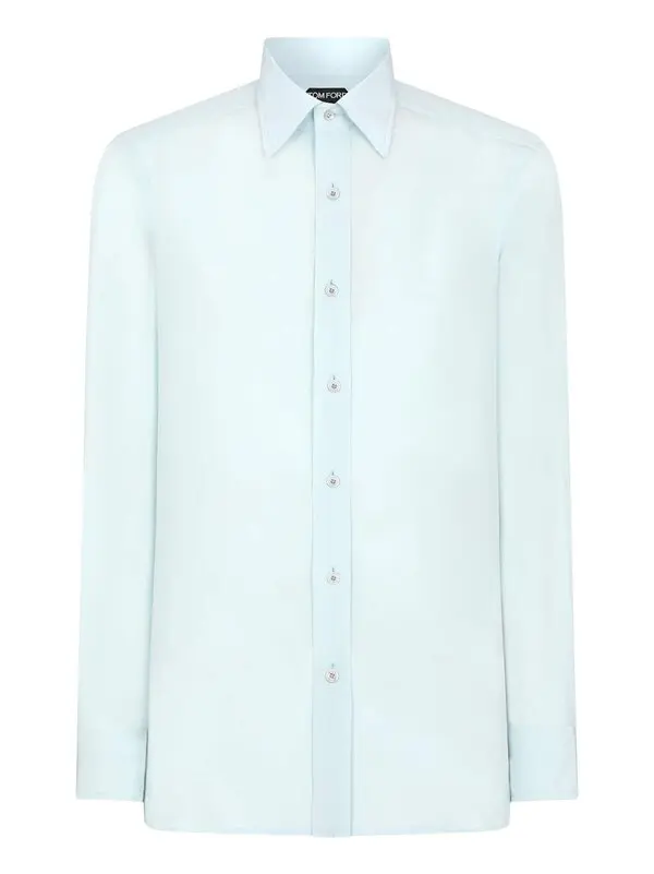 TOM FORD Silk Slim Shirt - Blue