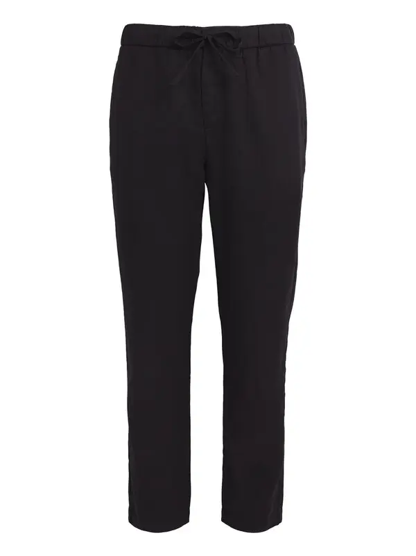 Frescobol Carioca Linen-cotton Oscar Slim Trousers - Black