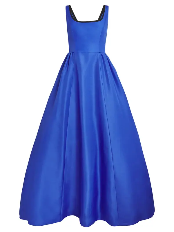 Carolina Herrera Silk Sleeveless Gown - Blue