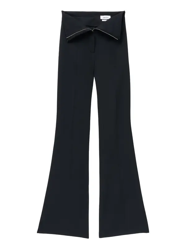 Alexander McQueen Wool Foldover-waist Trousers - Black