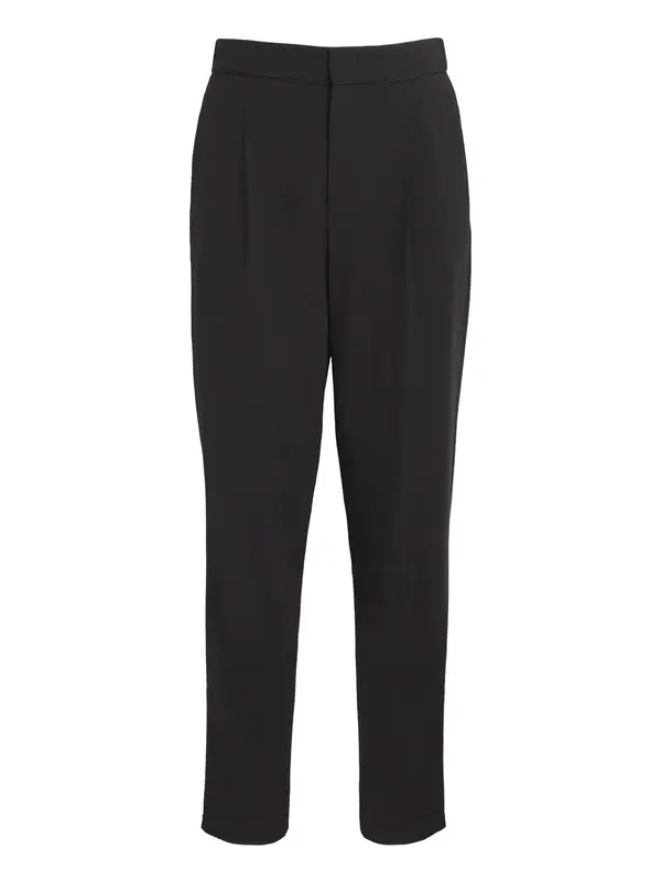 Giorgio Armani Virgin Wool Straight Leg Trousers - Black
