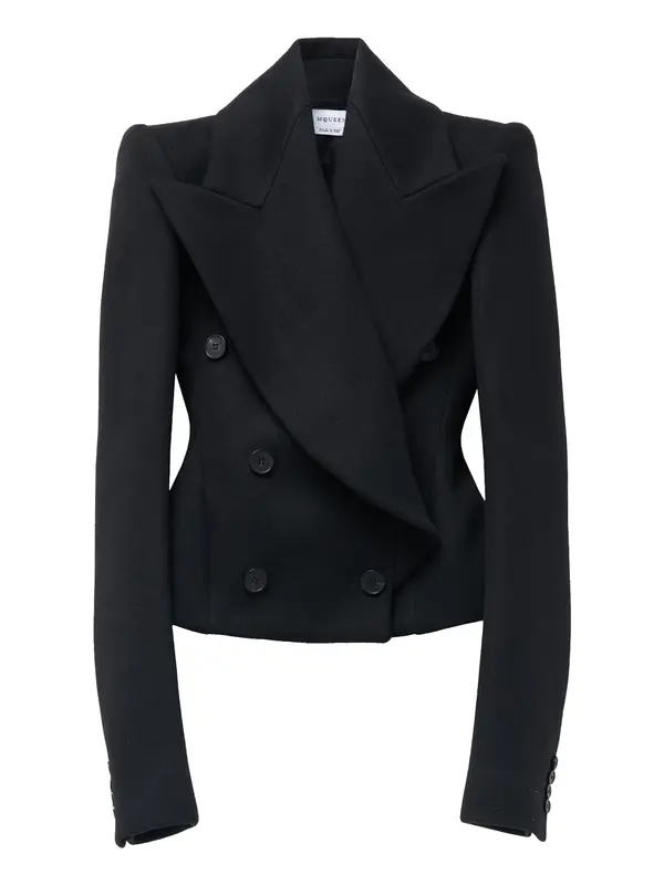 Alexander McQueen Wool-cashmere Double-breasted Blazer - Black