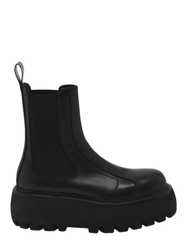 Alexander McQueen Leather Sofa Chelsea Boots - Black