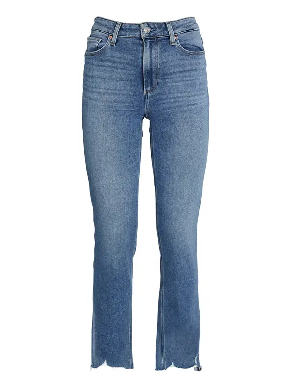 Paige Cindy Raw Hem Straight Jeans - Blue