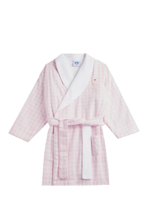 Trotters Check Ballerina Margot Bathrobe - Pink