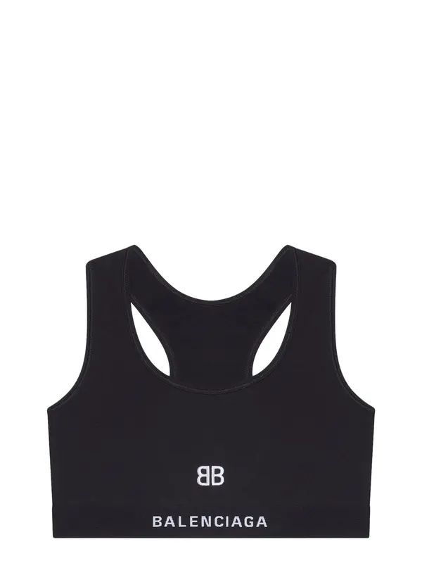Balenciaga Logo Sports Bra - Black