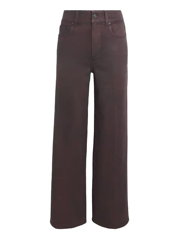 Paige Coated Sasha Wide Leg Jeans - Burgundy