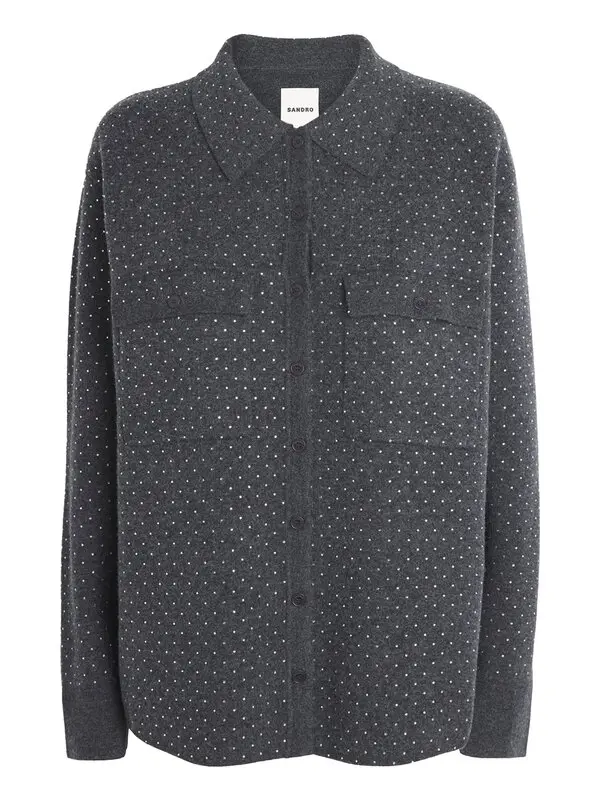 Sandro Crystal-embellished Cardigan - Black
