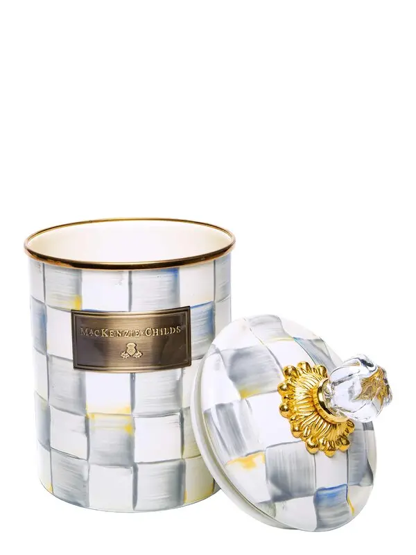 MACKENZIE-CHILDS Sterling Check Medium Canister - Silver