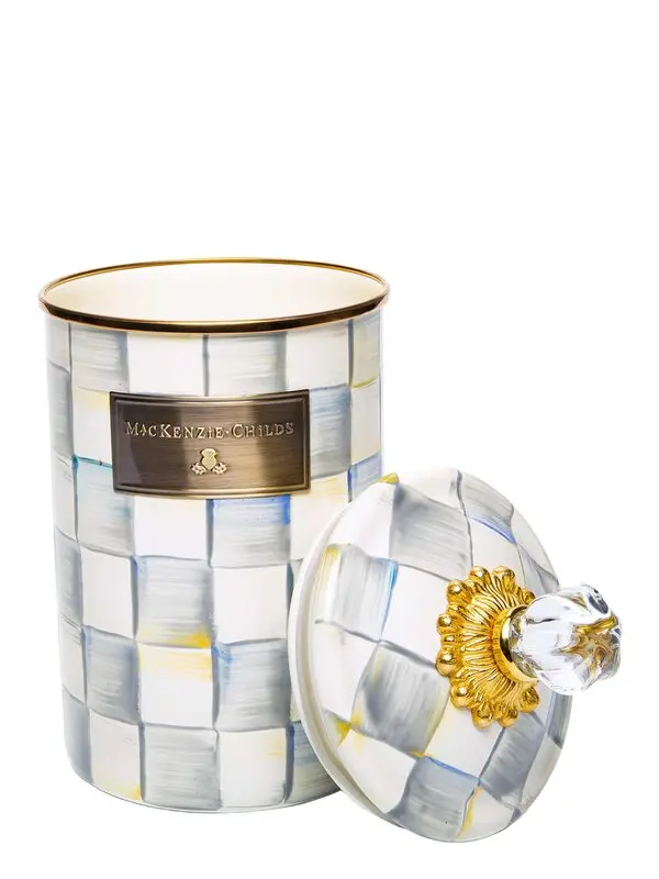 MACKENZIE-CHILDS Sterling Check Canister - Silver