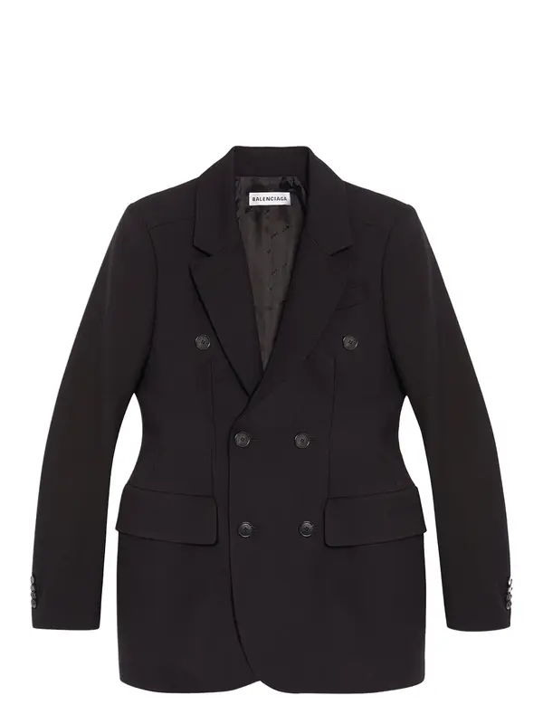 Balenciaga Wool Hourglass Jacket - Black
