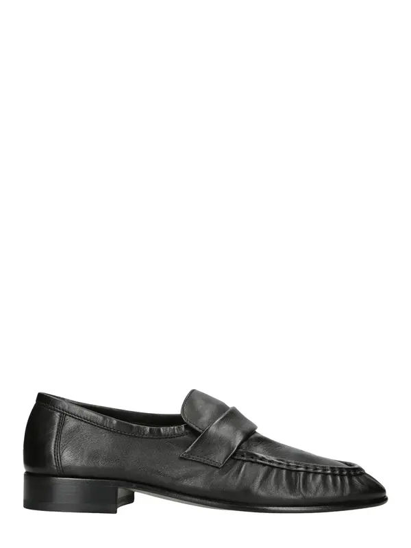 THE ROW Soft Leather Loafers - Black