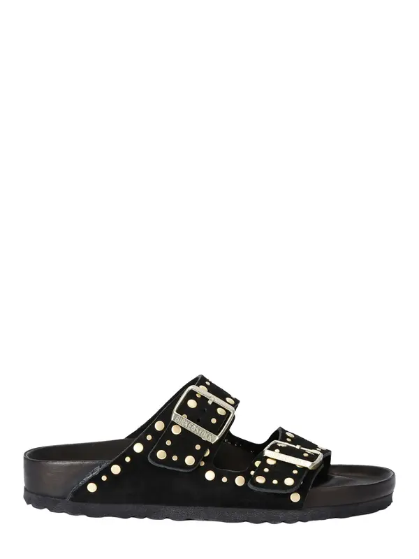 BIRKENSTOCK Suede Studded Arizona Sandals - Black