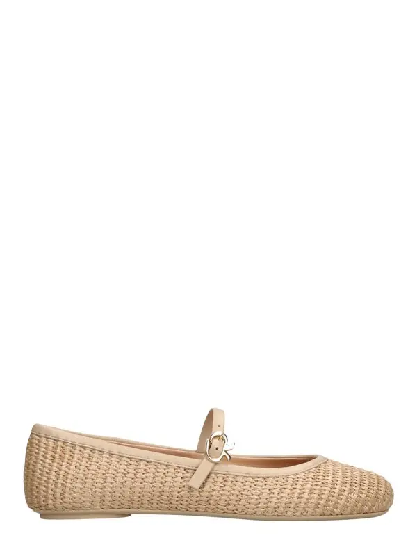 GIANVITO ROSSI Carla Raffia Ballerinas - Beige