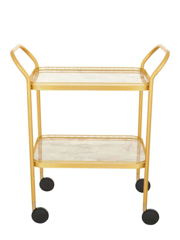 KAYMET Marble Two-tiered Trolley - Brown
