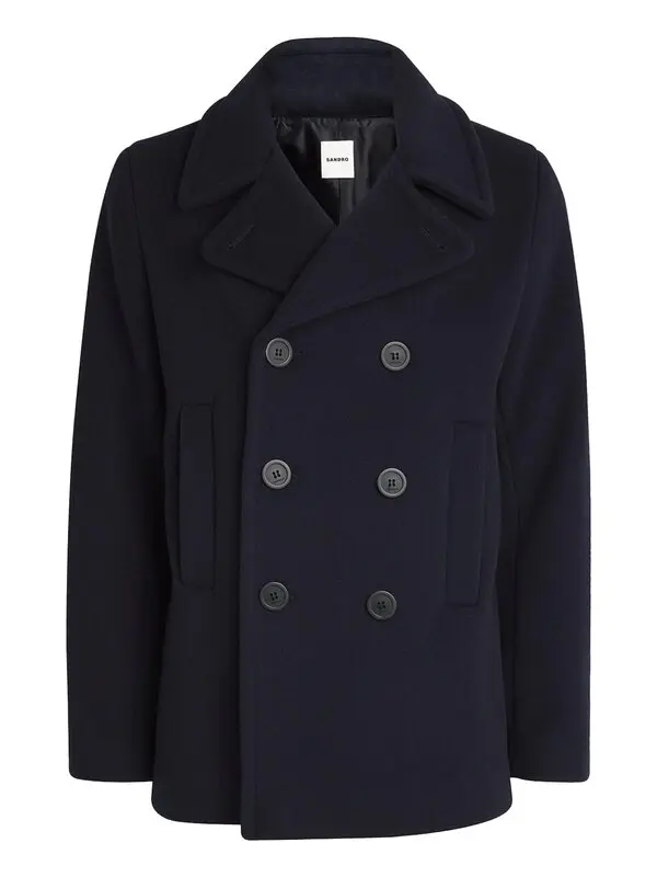 Sandro Wool-blend Peacoat - Blue