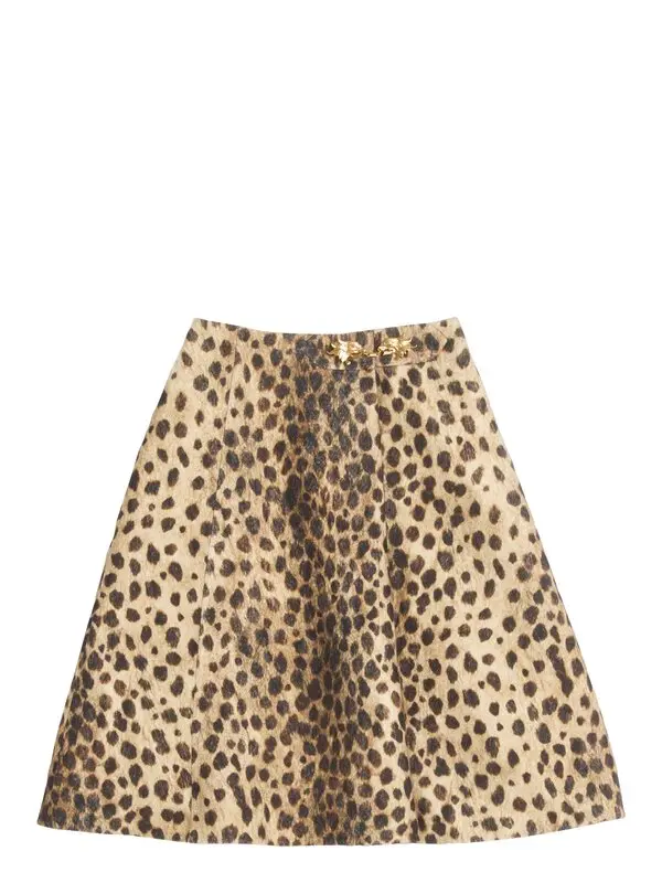Valentino Garavani Wool Printed Mini Skirt - Beige