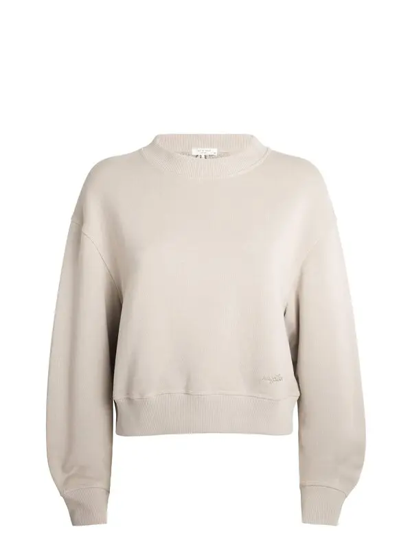Rag & Bone Terry Cloth Cropped Sweatshirt - Beige