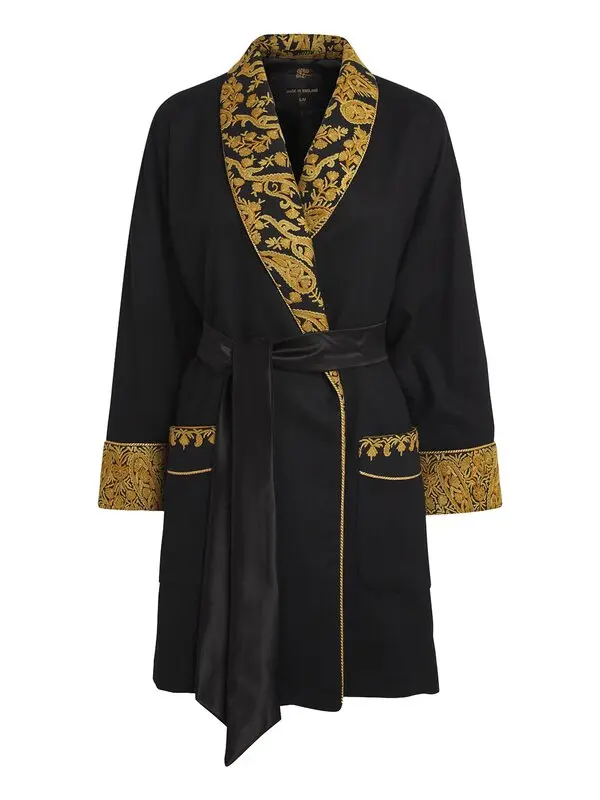 DANIEL HANSON Cashmere Smoking Jacket - Black