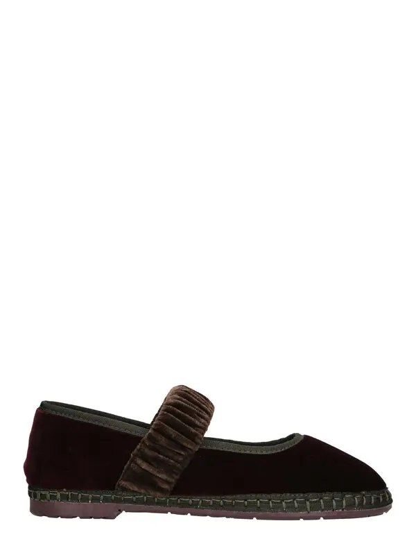 FLABELUS Velvet Mafalda Espadrilles - Burgundy