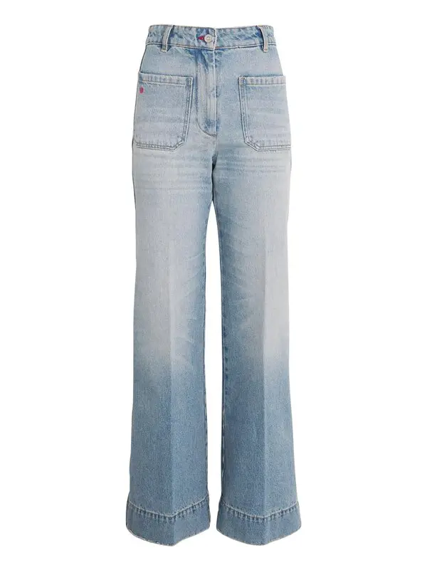 Victoria Beckham Tapered Alina Straight Jeans - Blue