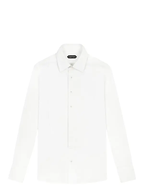 TOM FORD Cotton Plastron-front Evening Shirt - White