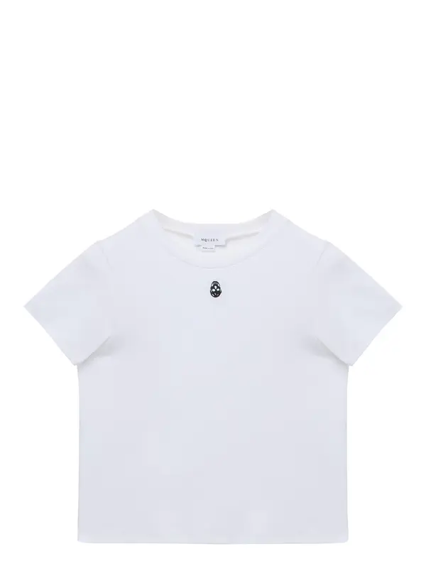 Alexander McQueen Cotton Skull-embroidered T-shirt - White