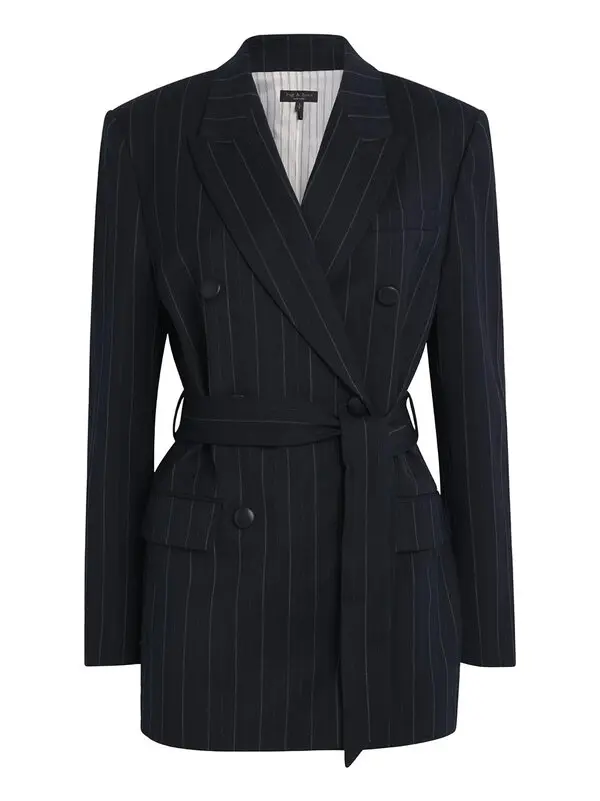 Rag & Bone Virginia Belted Blazer - Navy