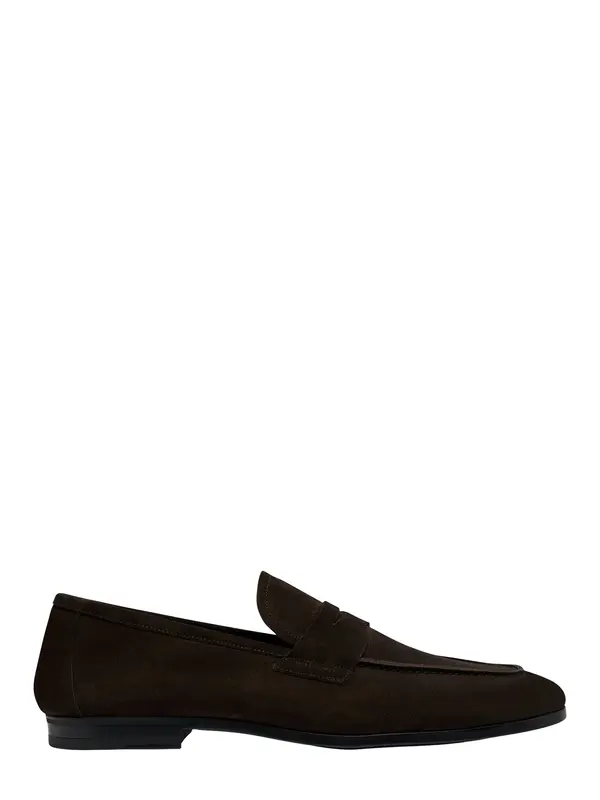 TOM FORD Suede Penny Loafers - Brown