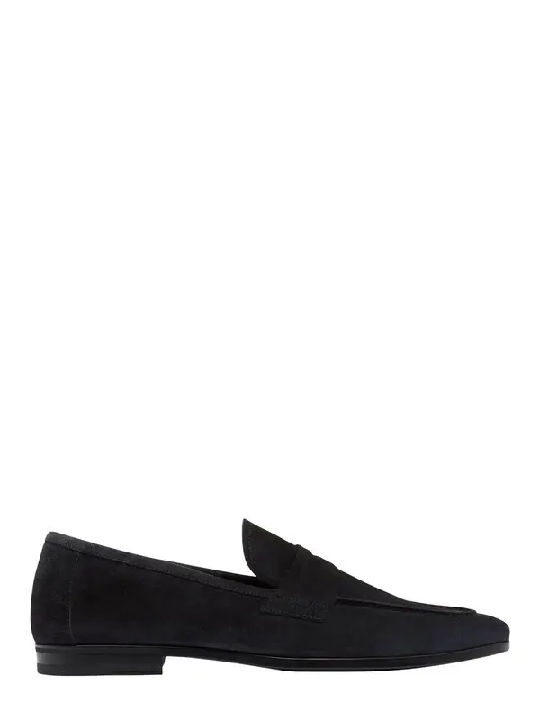 TOM FORD Suede Penny Loafers - Navy