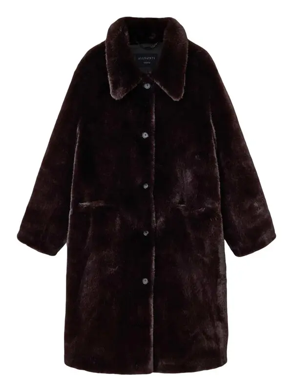 ALLSAINTS Faux Fur Sora Coat - Brown