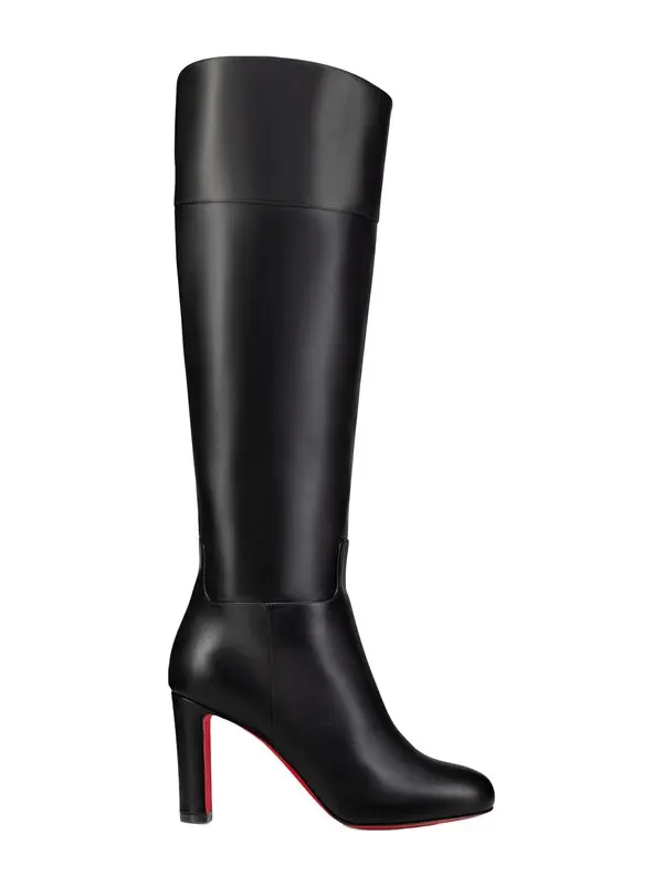CHRISTIAN LOUBOUTIN Loo Botta 85 Leather Knee-high Boots - Black