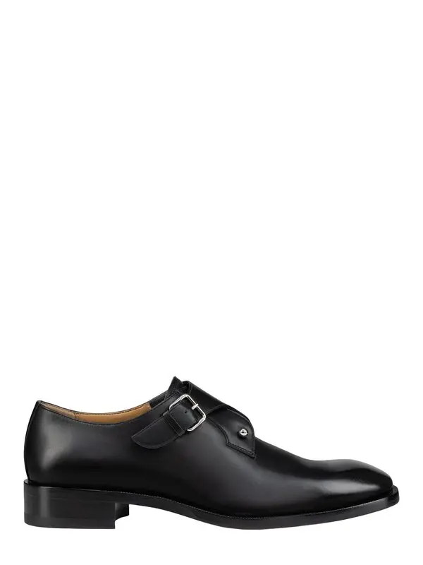 CHRISTIAN LOUBOUTIN Chambelimonk Calfskin Monk Shoes - Black