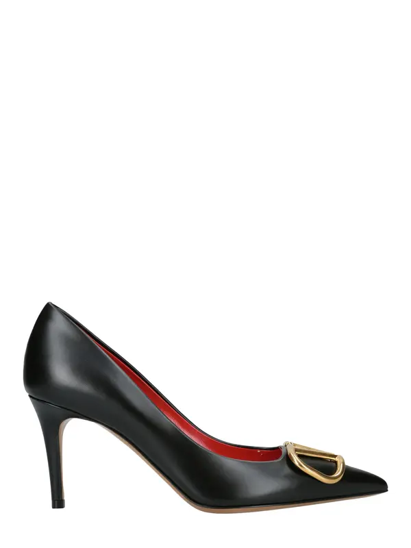 Valentino Garavani Leather Vlogo Pumps - Black