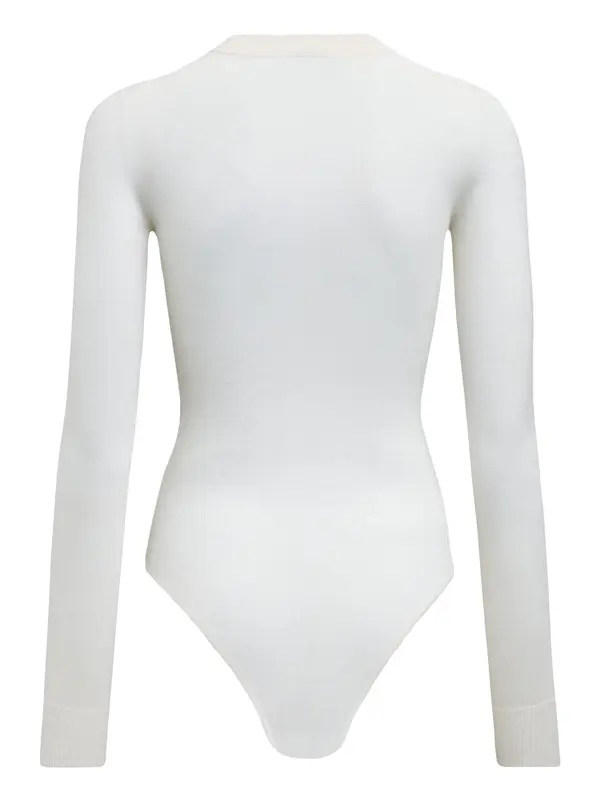 Alaïa Cashmere Long-sleeve Bodysuit - White