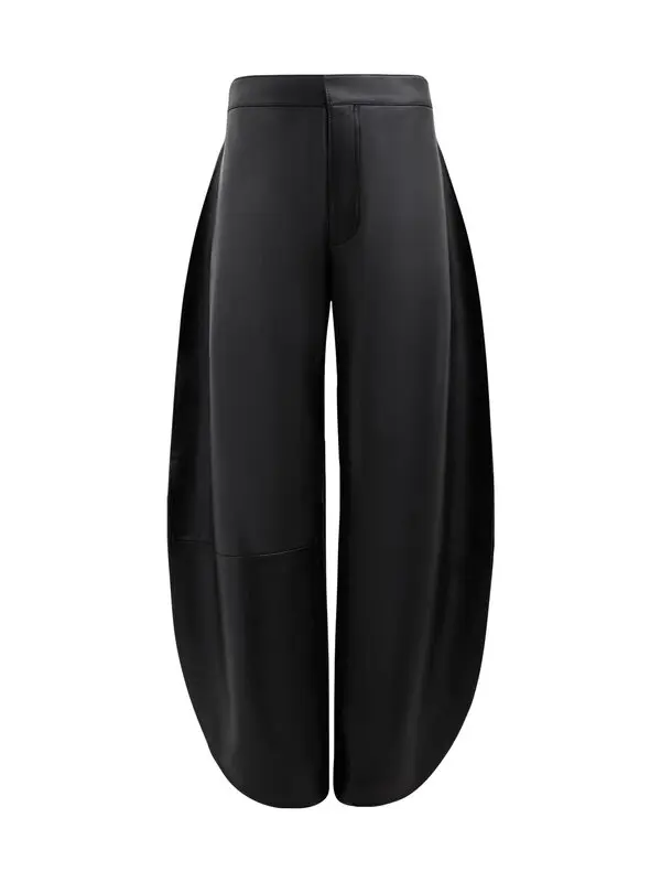 Alaïa Leather Petal Trousers - Black