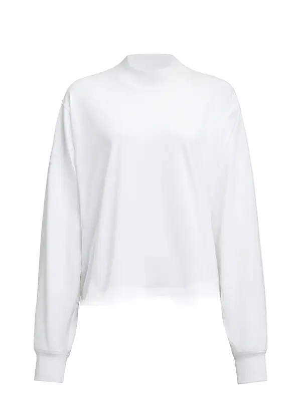 Alaïa Cotton Jersey Logo Sweatshirt - White
