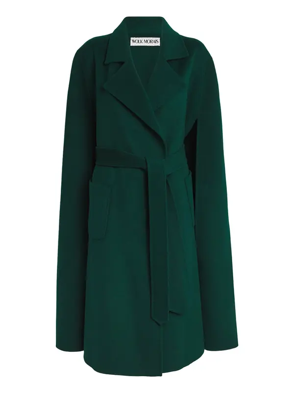 WOLK MORAIS Cashmere Belted On Set Cape - Green