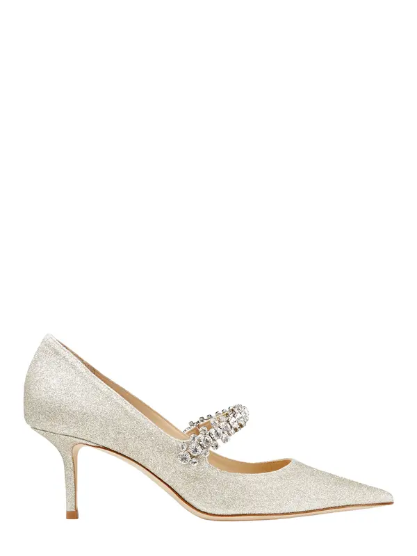 JIMMY CHOO Bing 65 Glitter Pumps - Silver